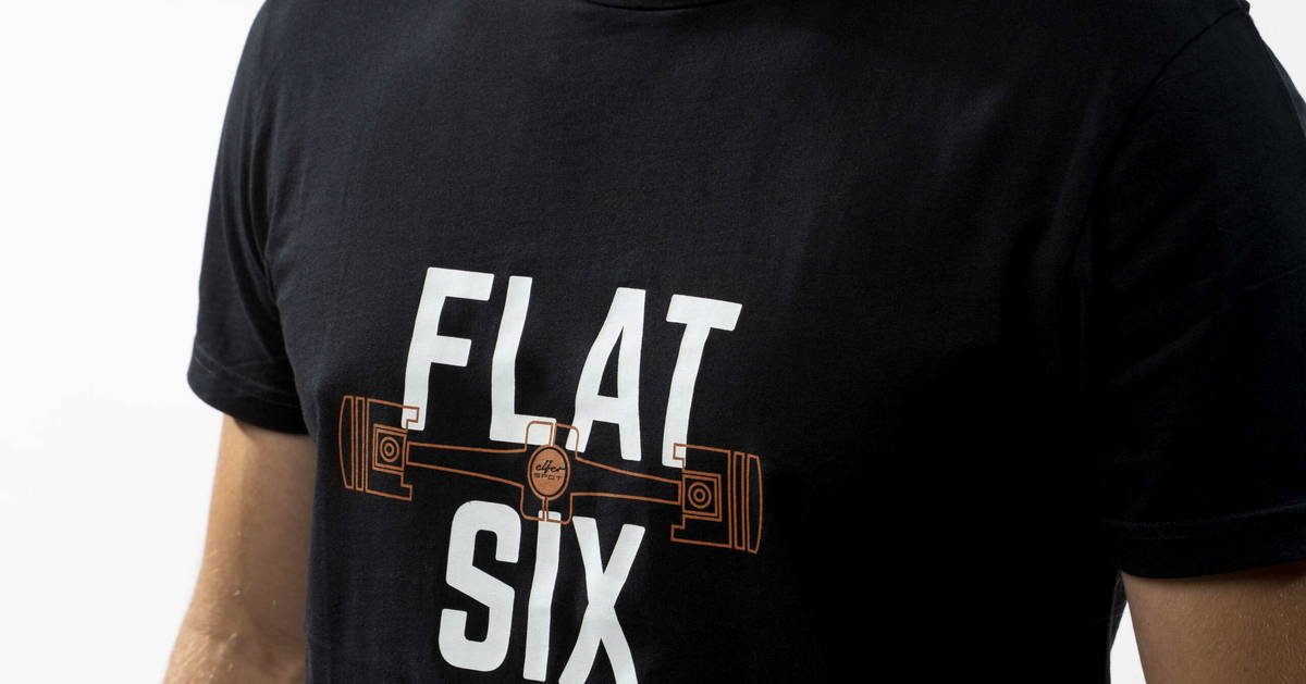 T-Shirt FLAT SIX - Black - Driver's Collection - Elferspot Shop