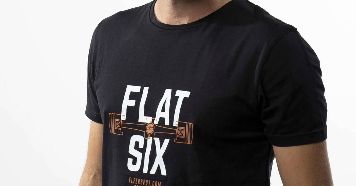 T-Shirt FLAT SIX - Black - Driver's Collection - Elferspot Shop