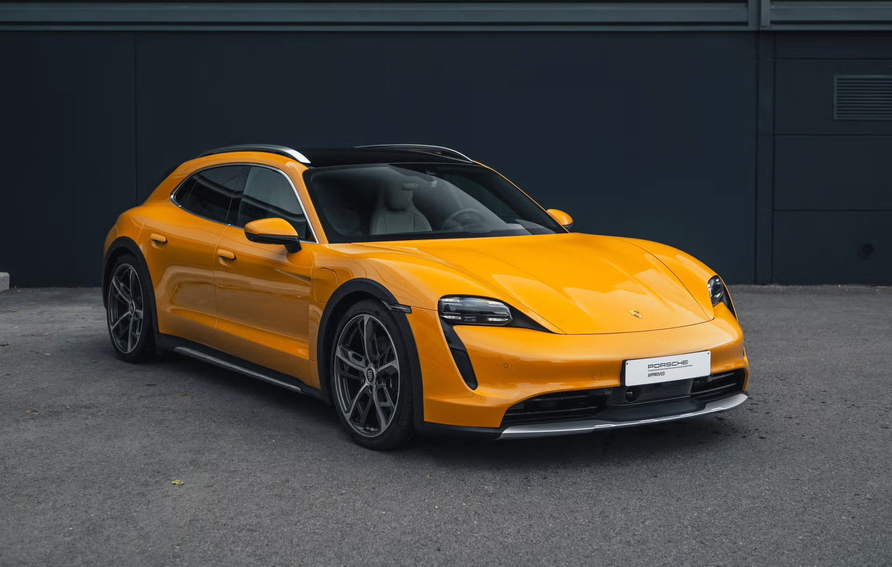 Yellow porsche taycan store