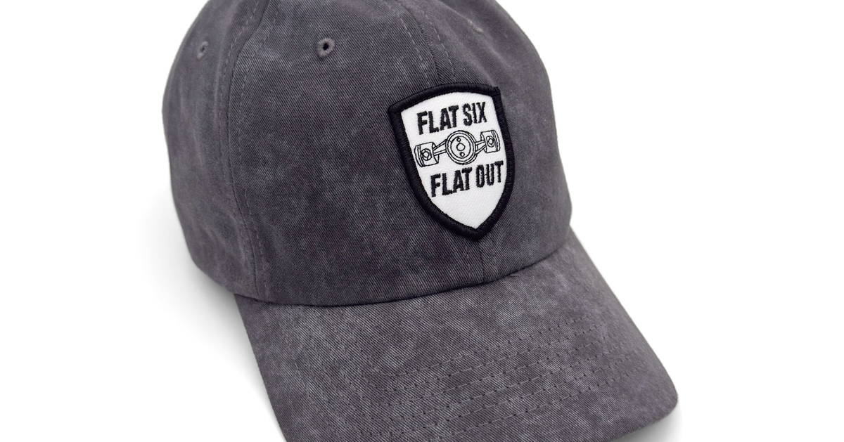Cap „FLAT SIX. FLAT OUT“ Vintage - elferspot.com - Elferspot Shop