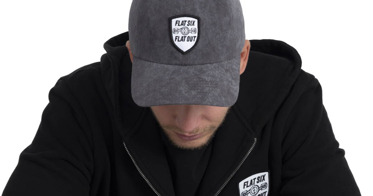 Cap „FLAT SIX. FLAT OUT“ Vintage - elferspot.com - Elferspot Shop