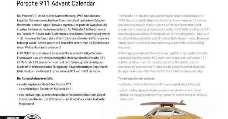 Porsche 911 Surfboard Special Edition Advent Calendar - elferspot.com ...